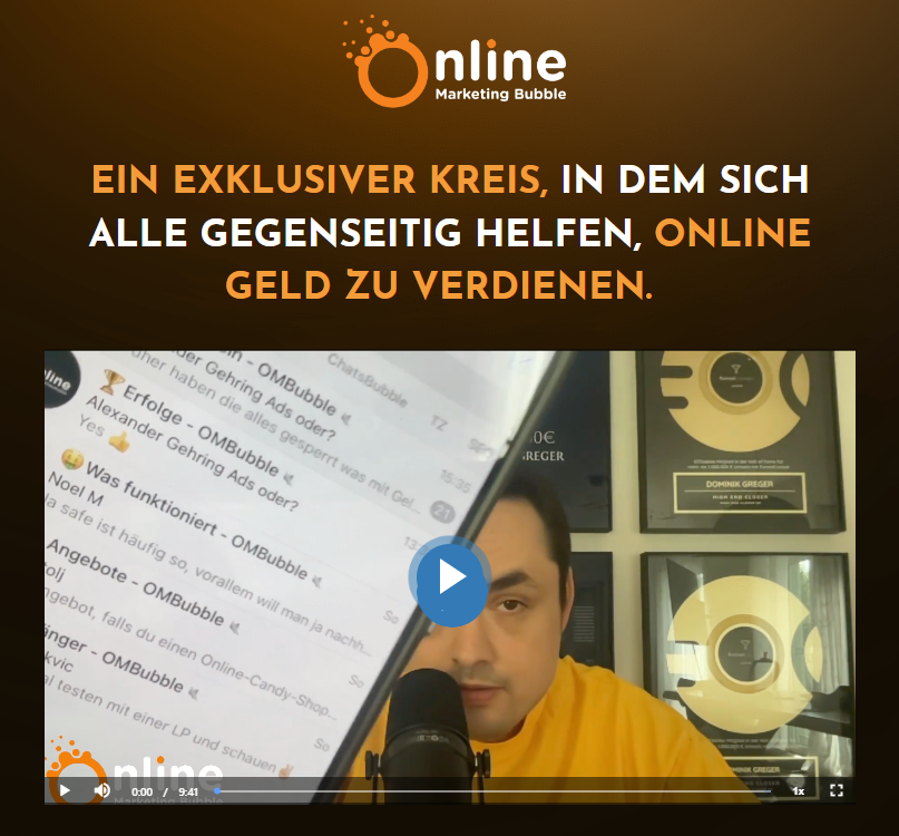 "Online Marketing Bubble" Erfahrungen (Dominik Greger)